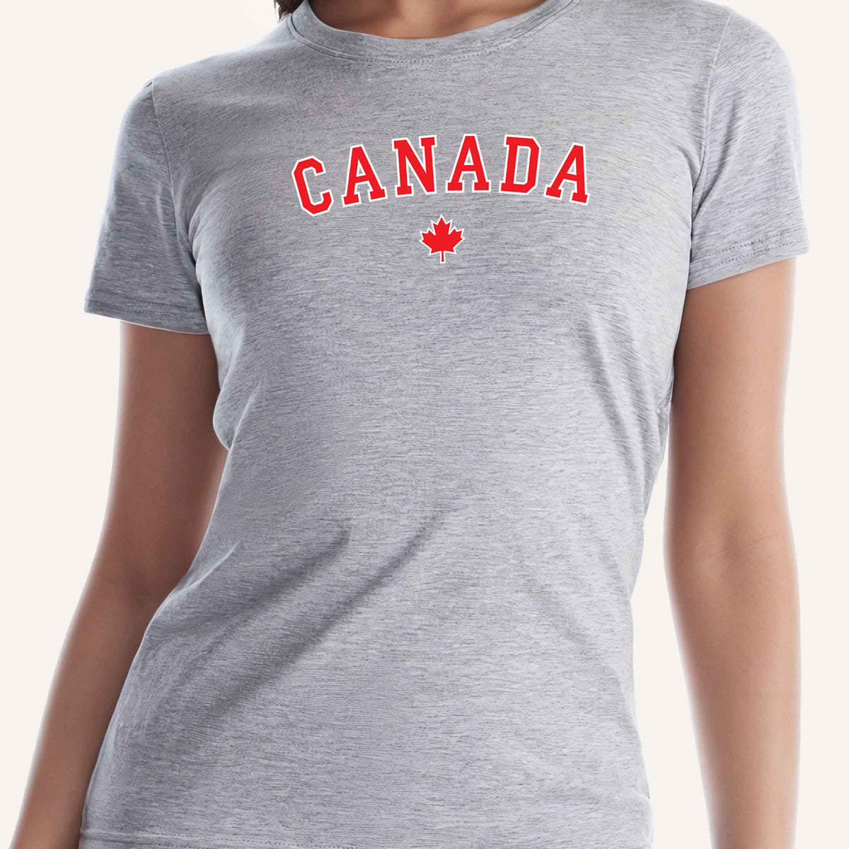 CANADA Block Letters with Maple Leaf - Women's T-shirt - Made in Canad ...