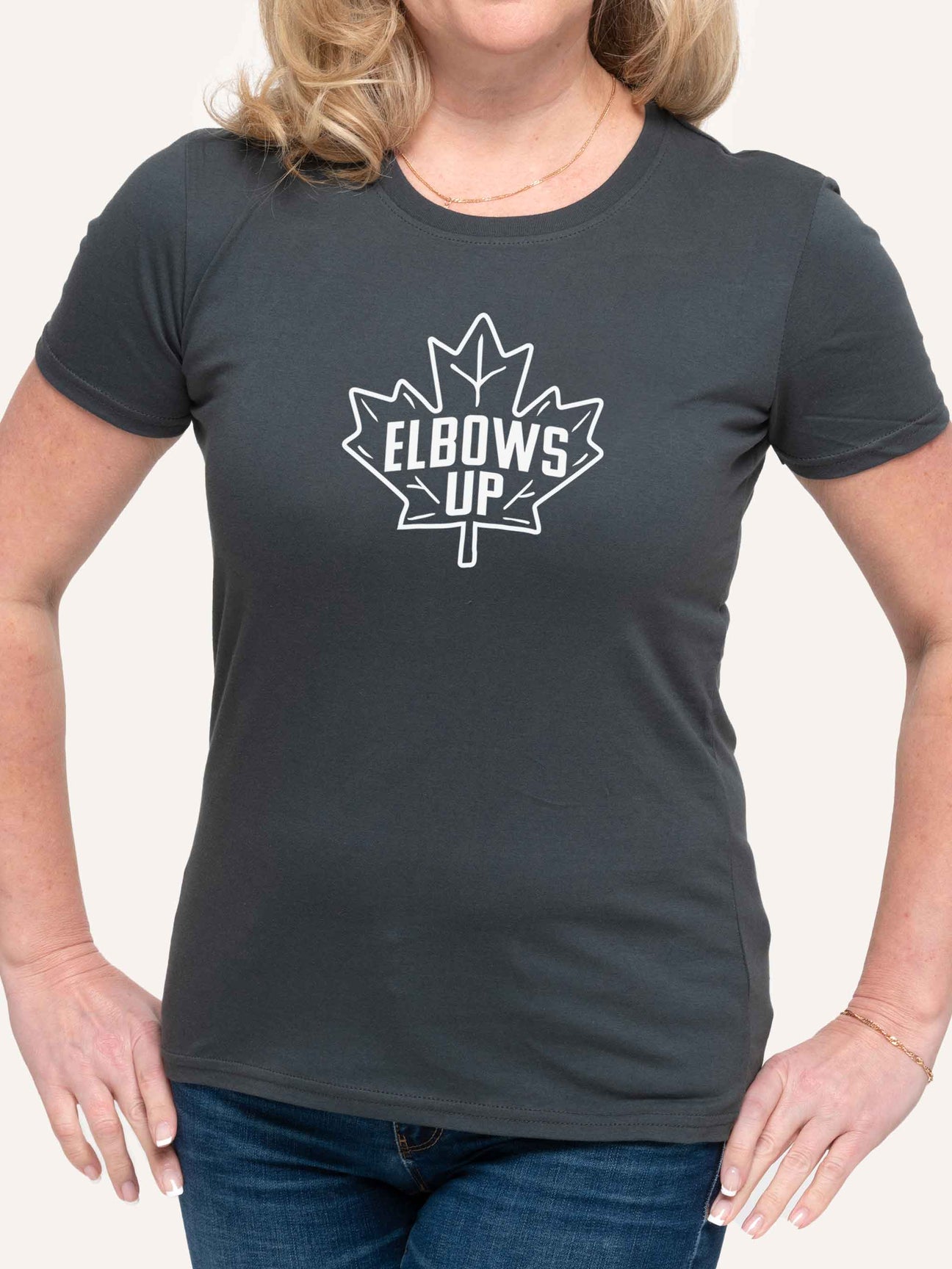 Elbows Up - Women's T-Shirt - Made in Canada – Choose Canadian Apparel Co